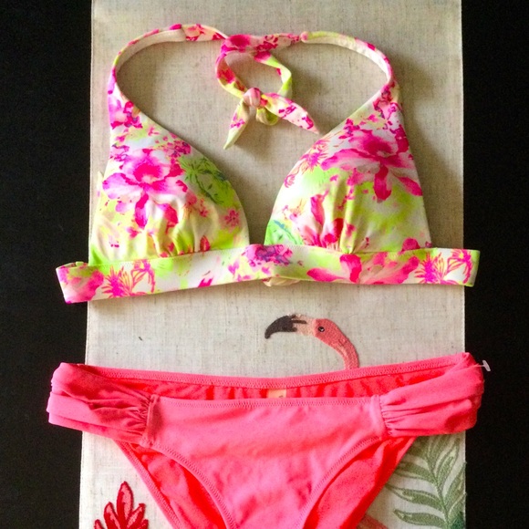 Victoria's Secret | Swim | Vs Floral Halter Style Bikini Top | Poshmark